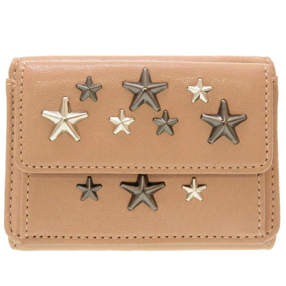 Jimmy Choo | Bags | Jimmy Choo Star Studded Leather Pink Beige Trifold ...